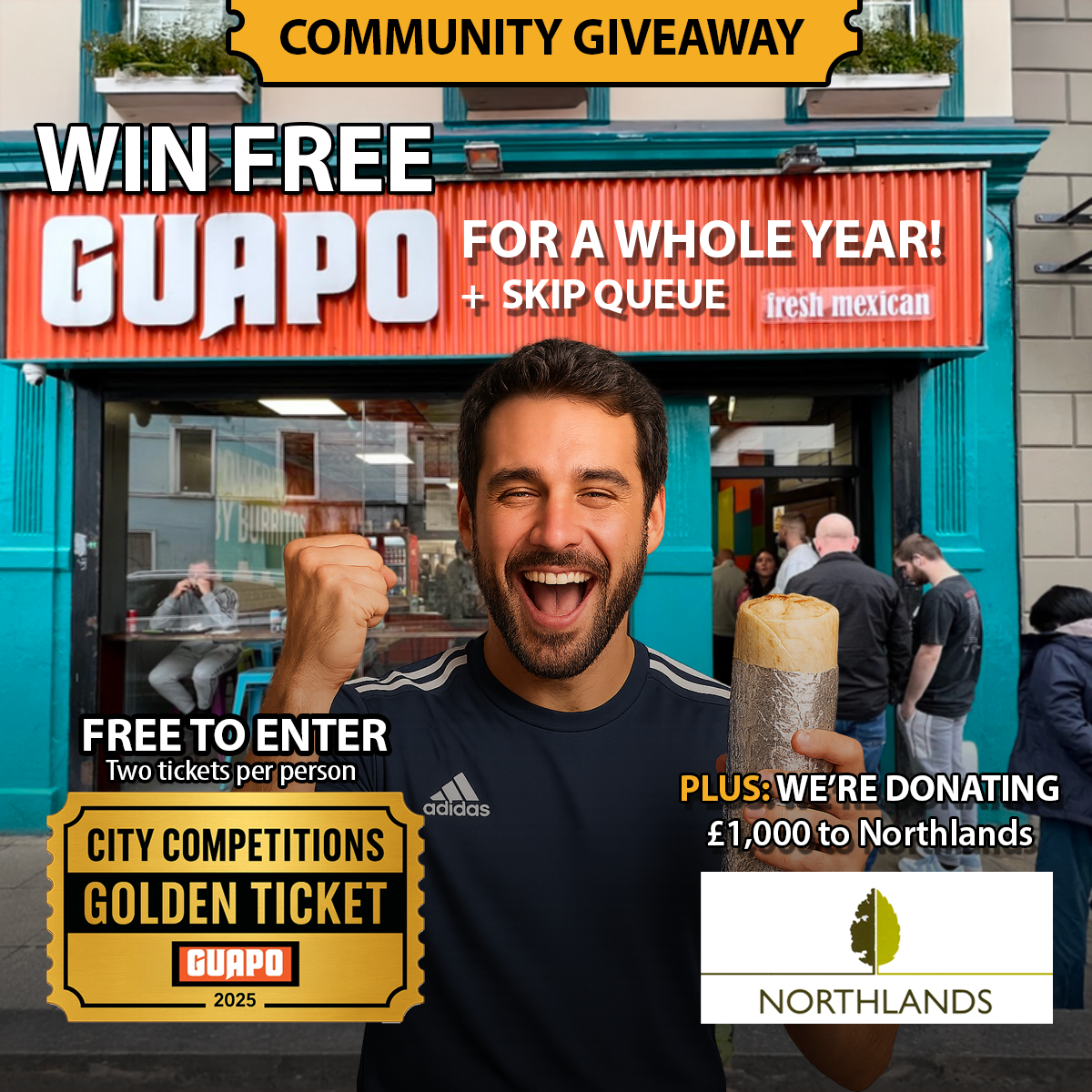 WIN A GUAPO GOLDEN TICKET! FREE CHARITY COMPETITION! – City Competitions